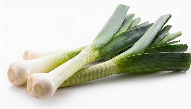 Leeks on a White Background_ Stock Illustration - Illustration of food ...