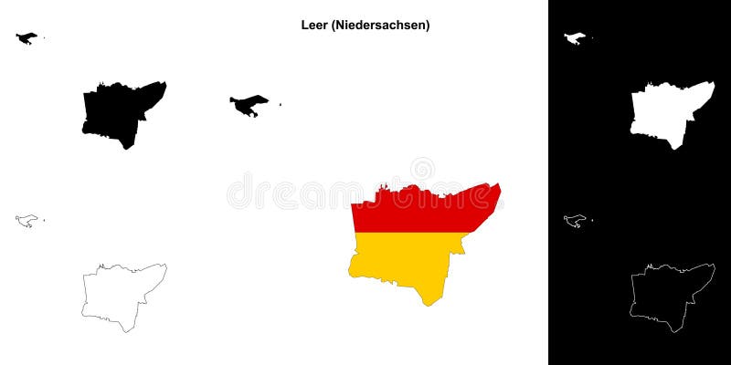 Leer outline map stock illustration. Illustration of niedersachsen ...