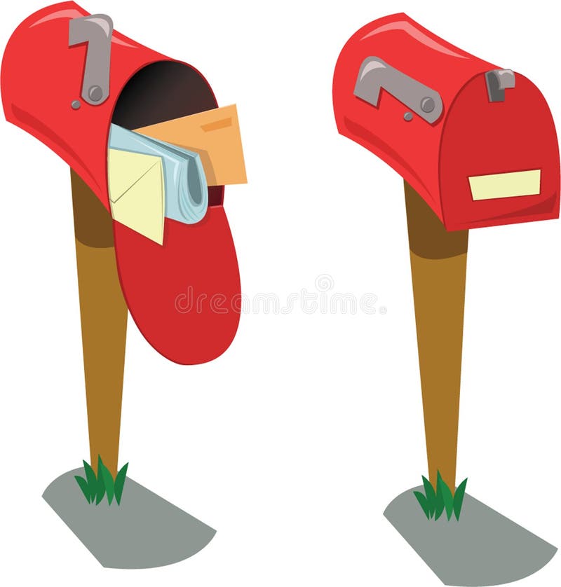 Leere und volle Mailboxes vektor abbildung. Illustration von liefern ...