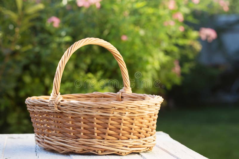 Leerer Korb im Garten stockbild. Bild von bildschirmanzeige - 123763449