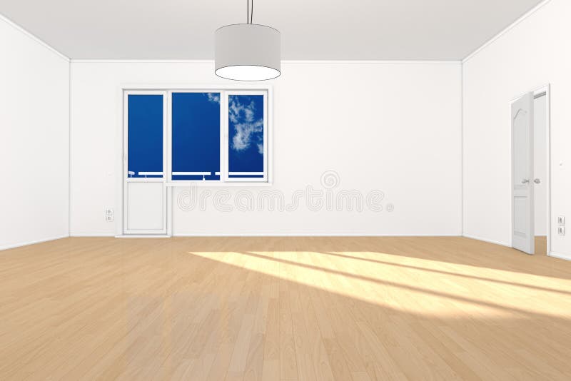 Leerer Raum in der Wohnung stock abbildung. Illustration von boden ...