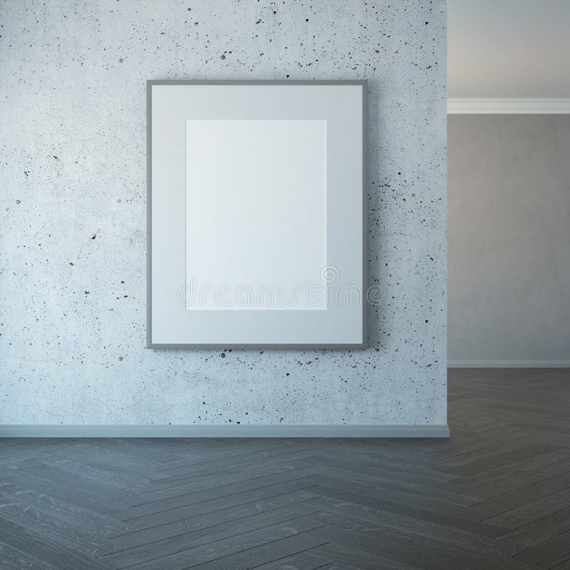 Leeres Bild Auf Der Wand, Wiedergabe 3d Stockfoto - Bild von leben ...