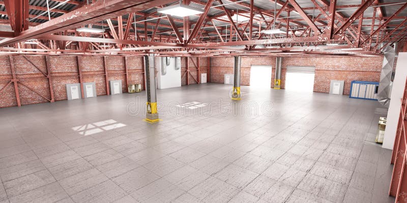 Leeres Lager Metallbau stock abbildung. Illustration von halle - 91254758