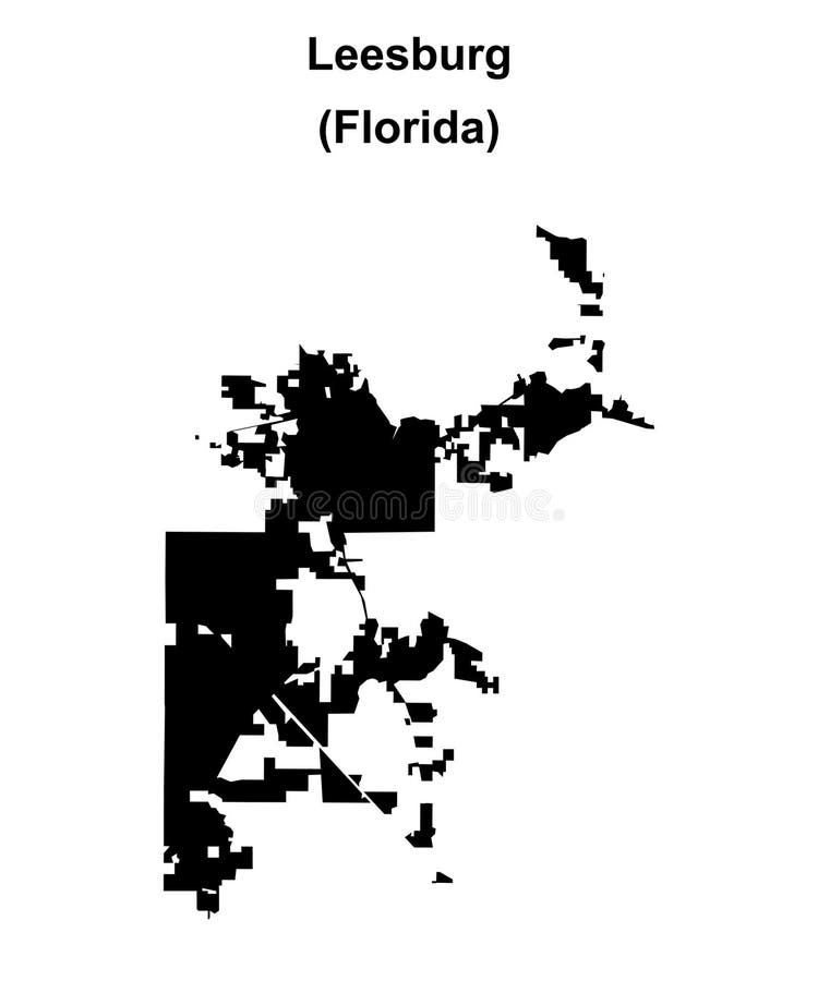 Leesburg outline map stock vector. Illustration of template - 357252772