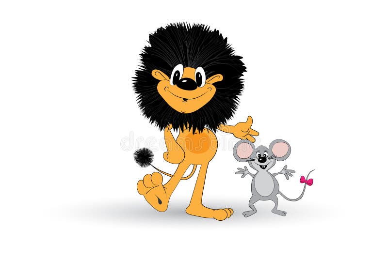 Leeuw en muis vector illustratie. Illustration of karakters - 55517049
