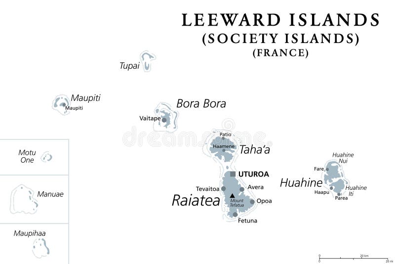 Leeward Islands, Political Map, Part of Lesser Antilles in the ...