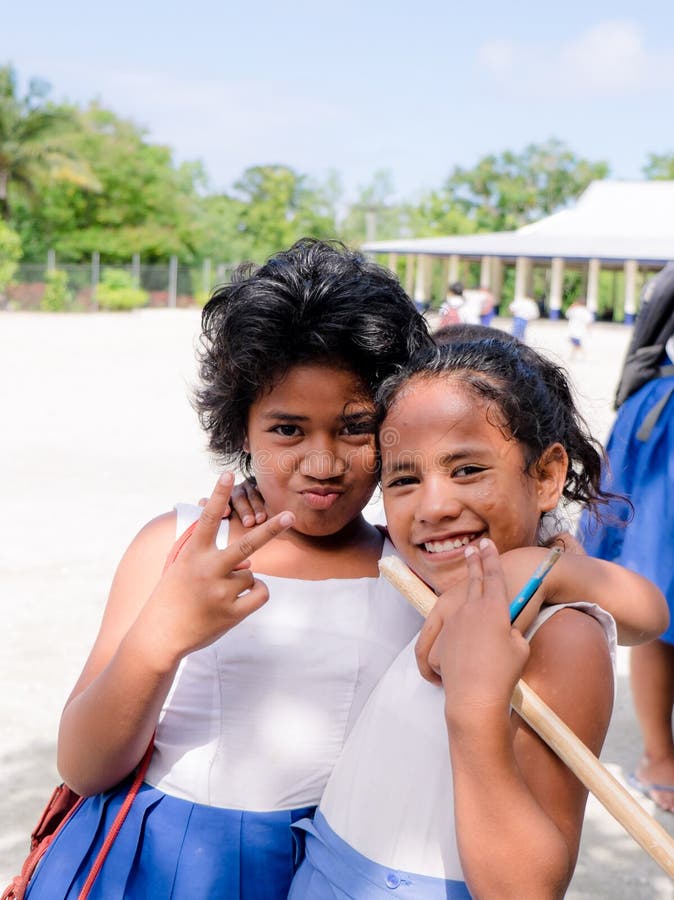 Lefaga, Upolu, Samoa - 2 De Agosto De 2018: Alumnos Primarios W Imagen ...