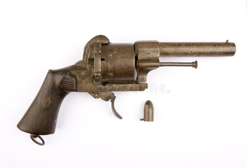 Lefaucheux revolver stock photo. Image of casing, projectile - 5339130
