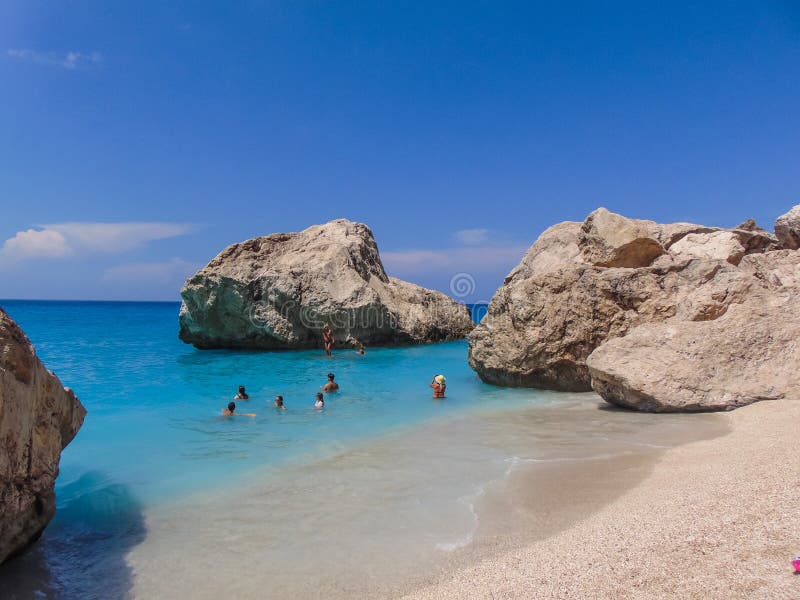 View of Kathisma beach editorial stock photo. Image of background ...