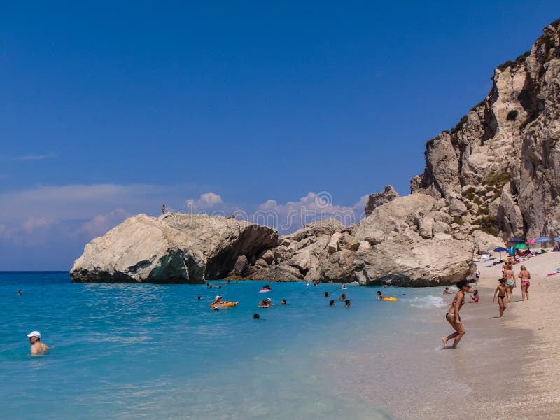 View of Kathisma beach editorial stock image. Image of coastline ...