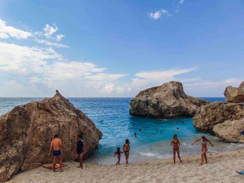 View of Kathisma beach editorial stock photo. Image of coast - 149835638