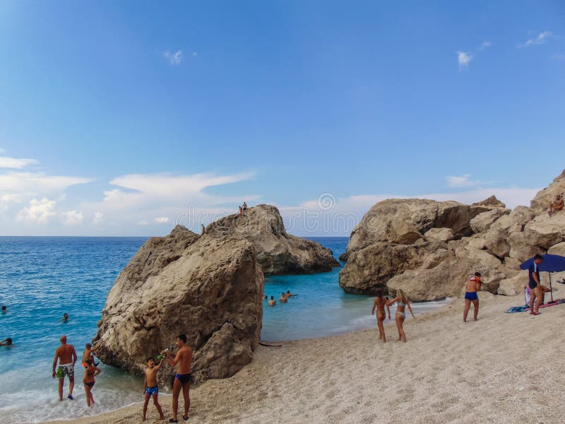 View of Kathisma beach editorial stock photo. Image of greece - 149835663