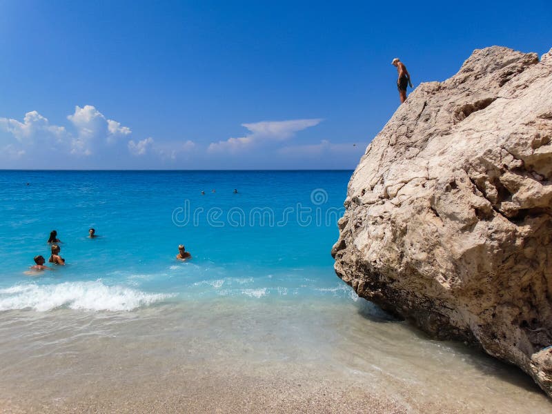 View of Kathisma beach editorial stock image. Image of ocean - 149836169