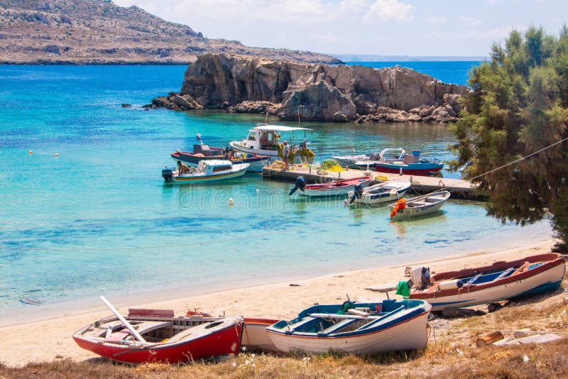 Lefkos Beach editorial image. Image of beach, attraction - 259604455