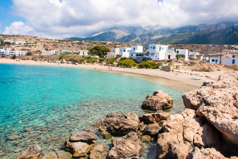 Lefkos Beach editorial stock image. Image of sandy, greece - 259604569