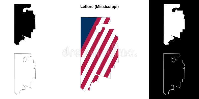 Leflore outline map stock vector. Illustration of border - 323988947
