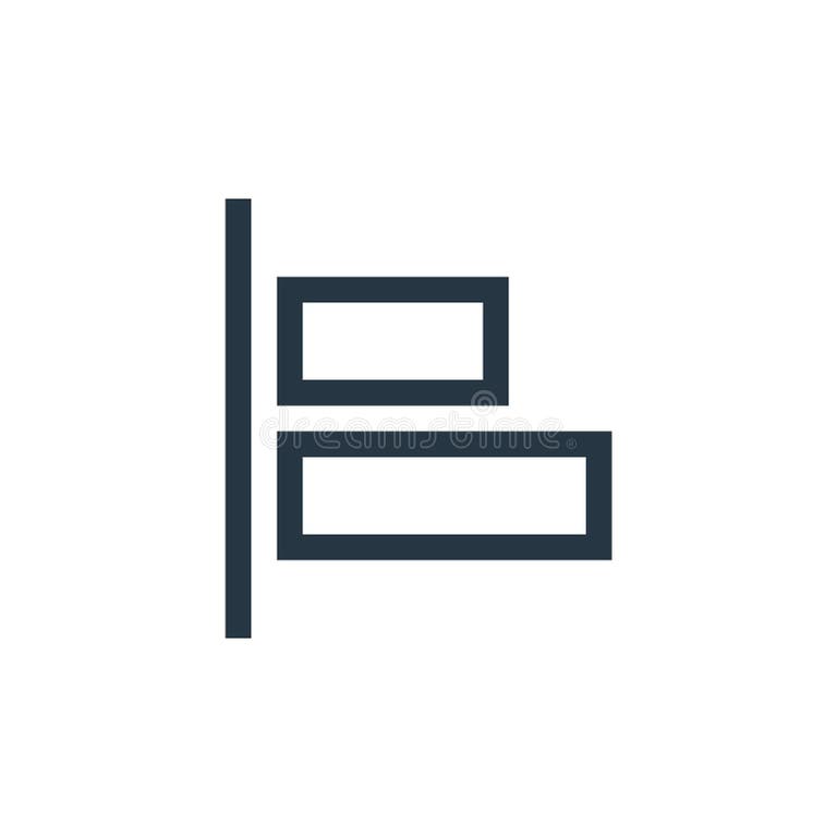 Left Align Icon Vector from Vector Editing Concept. Thin Line ...