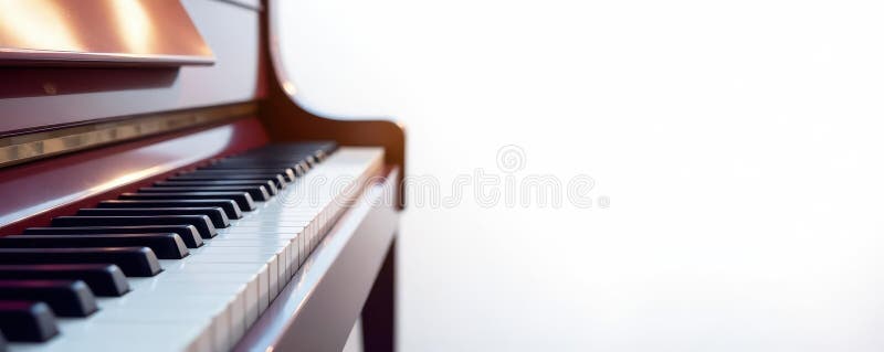 Left Aligned Piano Keyboard Against Pure White Backdrop , Backdrop ...