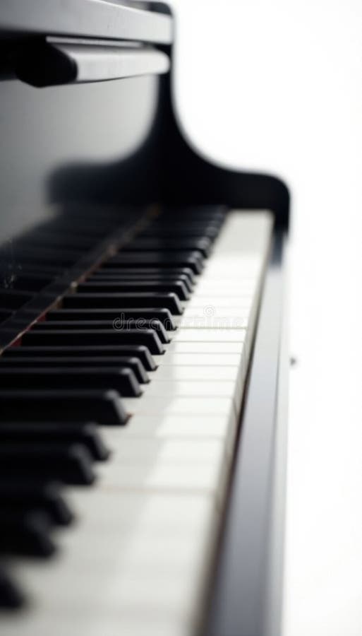 Left Aligned Piano Keyboard, Pure White Backdrop, Visual, White, Music ...