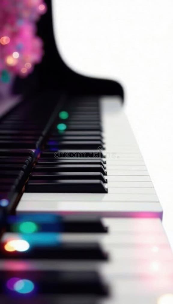Left Aligned Piano Keyboard, Stark White Backdrop, Piano Keyboard ...