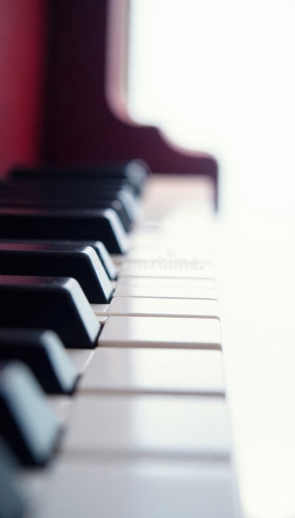 Left Aligned Piano Keys on Pure White Backdrop , Flatlay, Professional ...