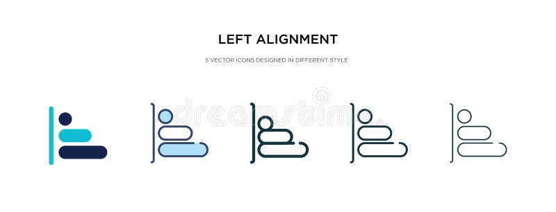 Left Alignment Icon in Different Style Vector Illustration. Two Colored ...