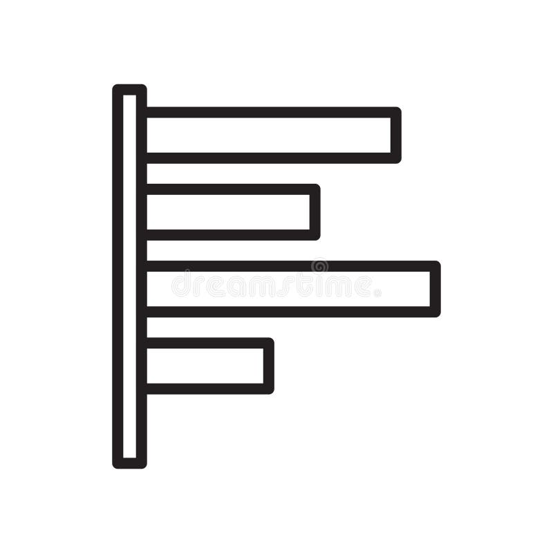 Left Alignment Icon Vector Sign and Symbol Isolated on White Background ...