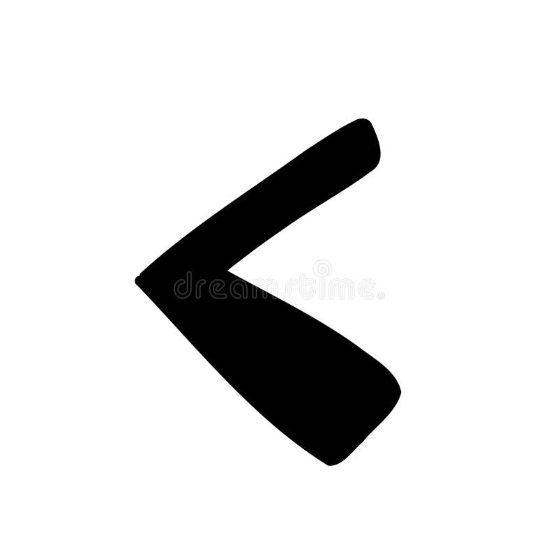 Left Angle Bracket Bold Font in Doodle Hand Drawn Style Isolated on ...
