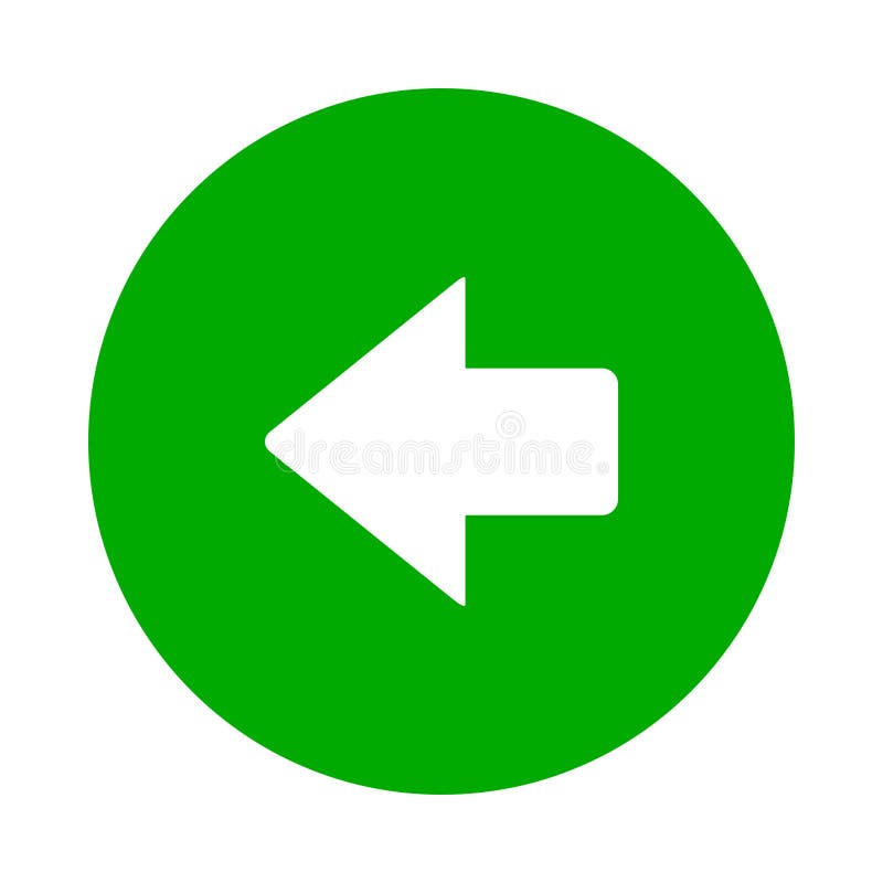 Left arrow and circle stock vector. Illustration of circle - 205881195