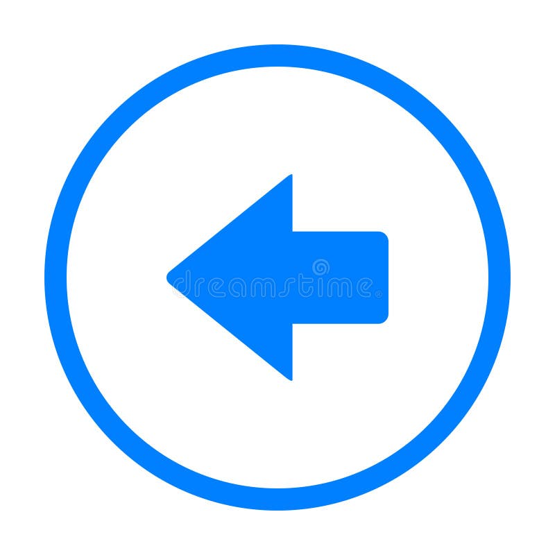 Left arrow and circle stock vector. Illustration of left - 206835683