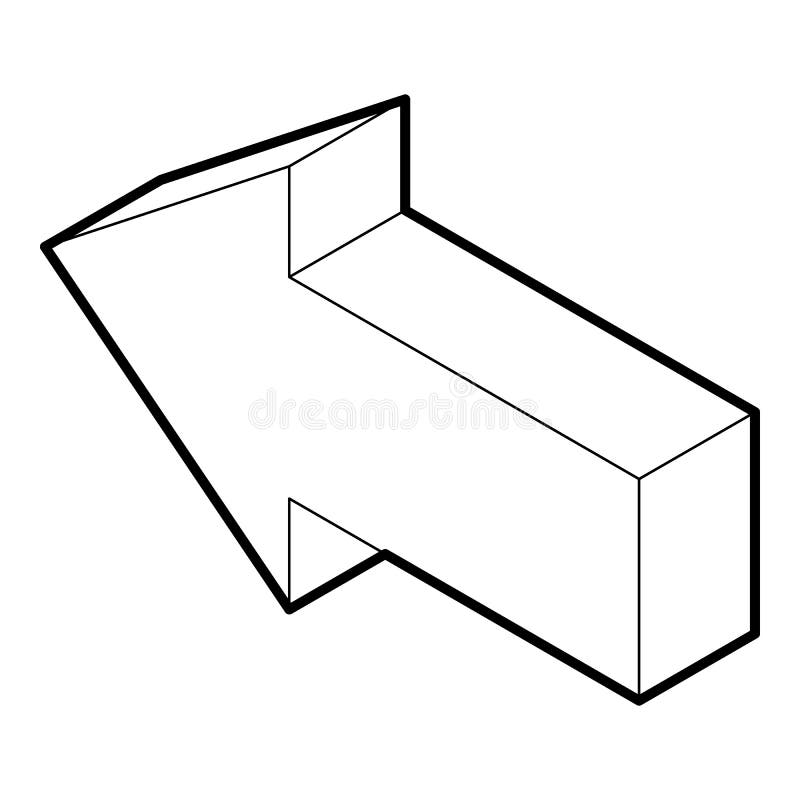 Left Arrow Icon, Outline Style Stock Illustration - Illustration of ...