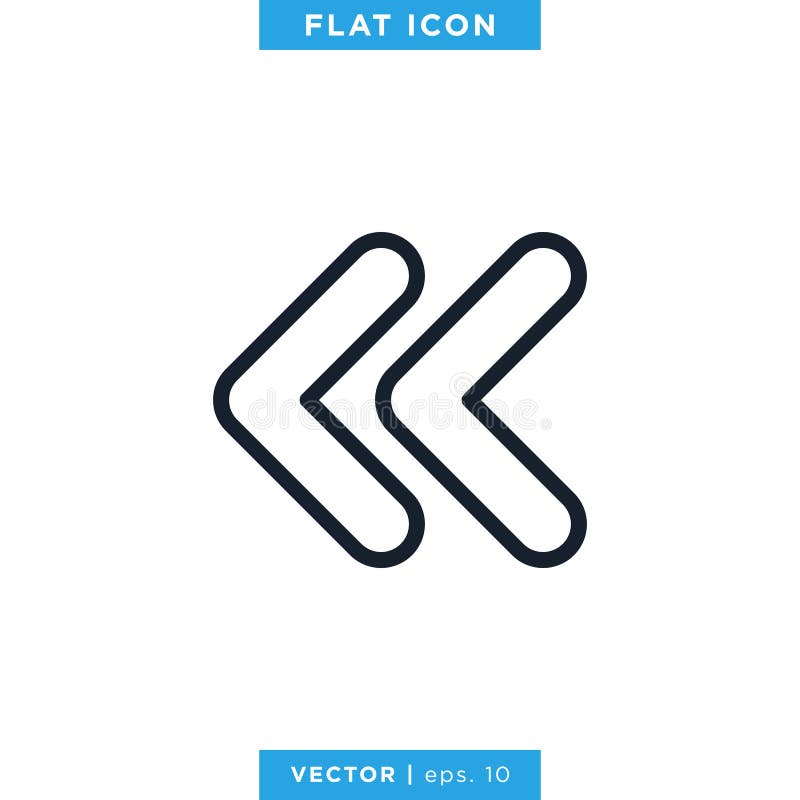 Left Arrow Icon Vector Design Template. Rounded Style with Editable ...