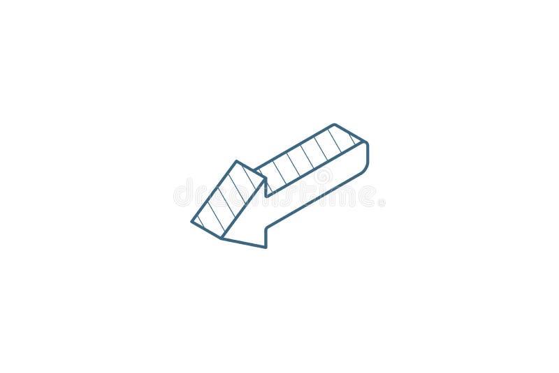 Left Arrow Isometric Icon. 3d Line Art Technical Drawing. Editable ...