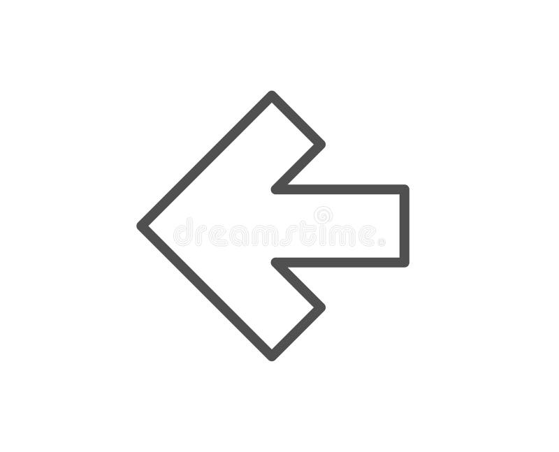 Left Arrow Line Icon. Direction Arrowhead. Stock Vector - Illustration ...