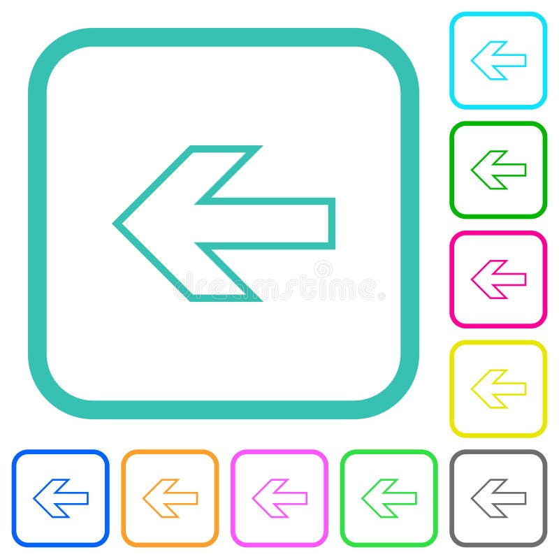 Left Arrow Outline Vivid Colored Flat Icons Stock Vector - Illustration ...