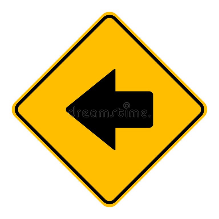 Left arrow and road sign stock vector. Illustration of symbol - 192676187