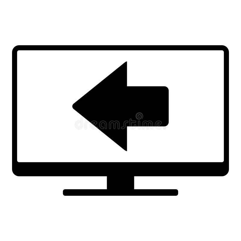 Left arrow and screen stock vector. Illustration of back - 206997403