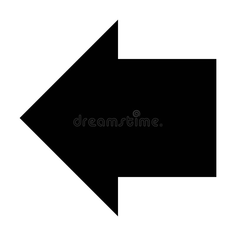 Left Arrow Symbol Icon Vector for Web and Application in a Black Flat ...