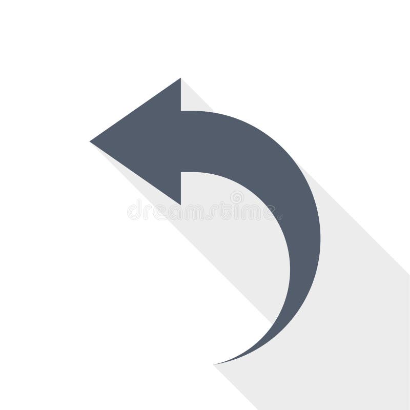 Left Arrow Vector Icon, Back Concept Flat Design Illustration Stock ...