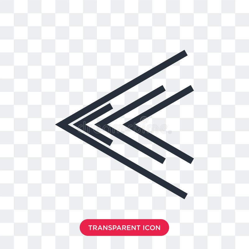 Left Arrow Vector Icon Isolated on Transparent Background, Left Arrow ...