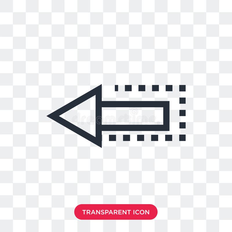 Left Arrow Vector Icon Isolated on Transparent Background, Left Arrow ...