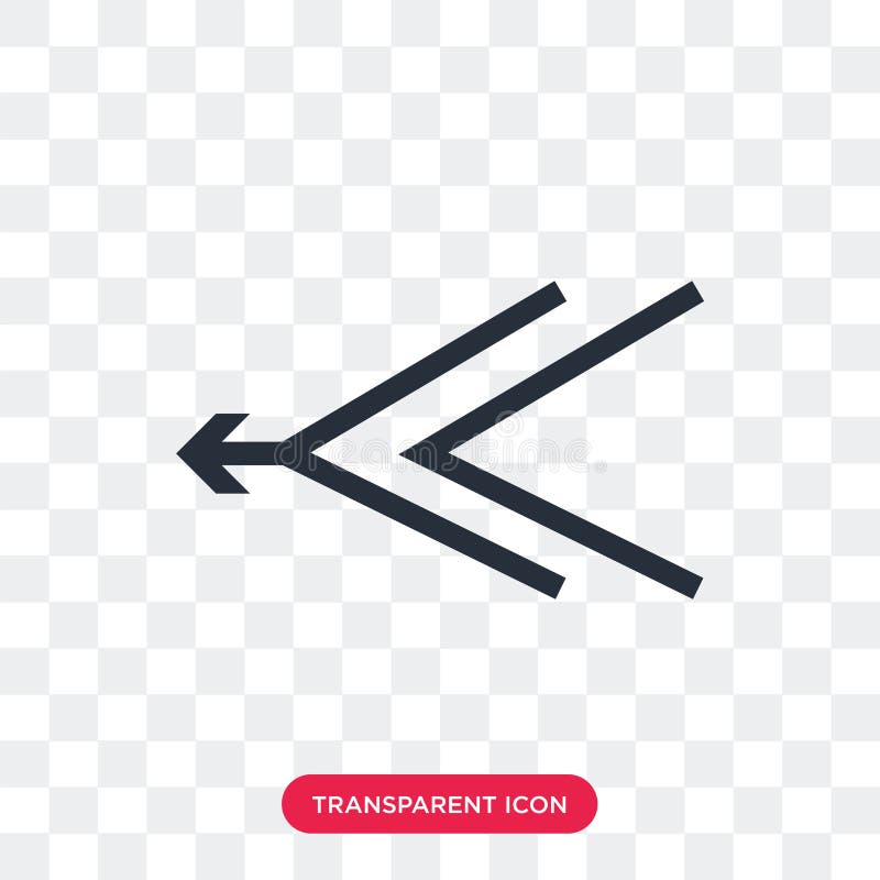 Left Arrow Vector Icon Isolated on Transparent Background, Left Arrow ...