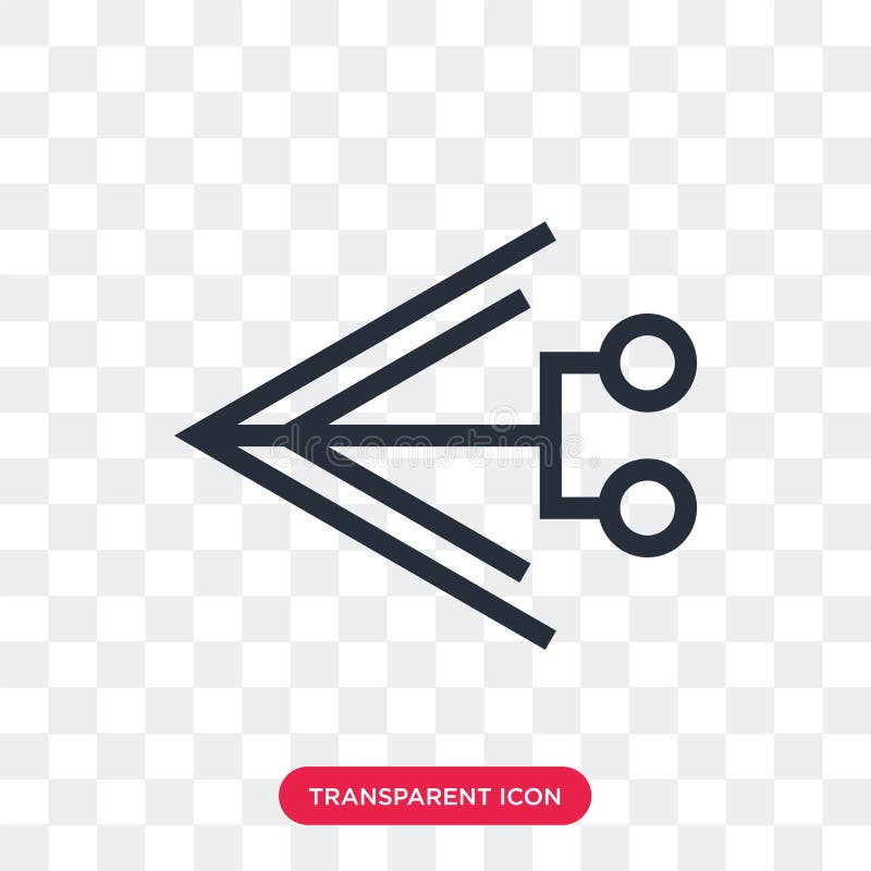 Left Arrow Vector Icon Isolated on Transparent Background, Left Arrow ...