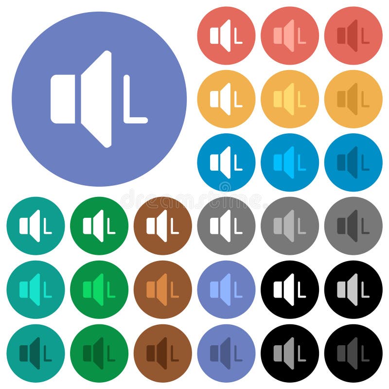 Left Audio Channel Round Flat Multi Colored Icons Stock Vector ...