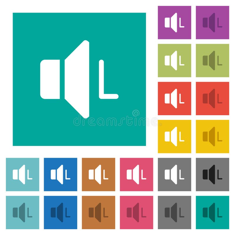 Left Audio Channel Square Flat Multi Colored Icons Stock Vector ...