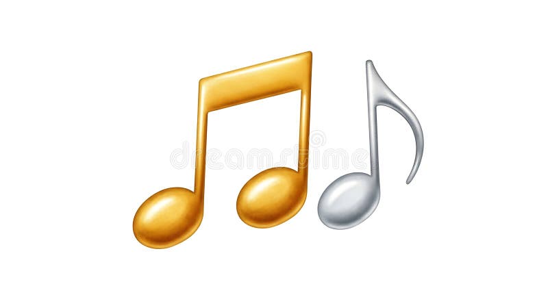 A Digital Illustration Features Two Music Notes on a White Background ...