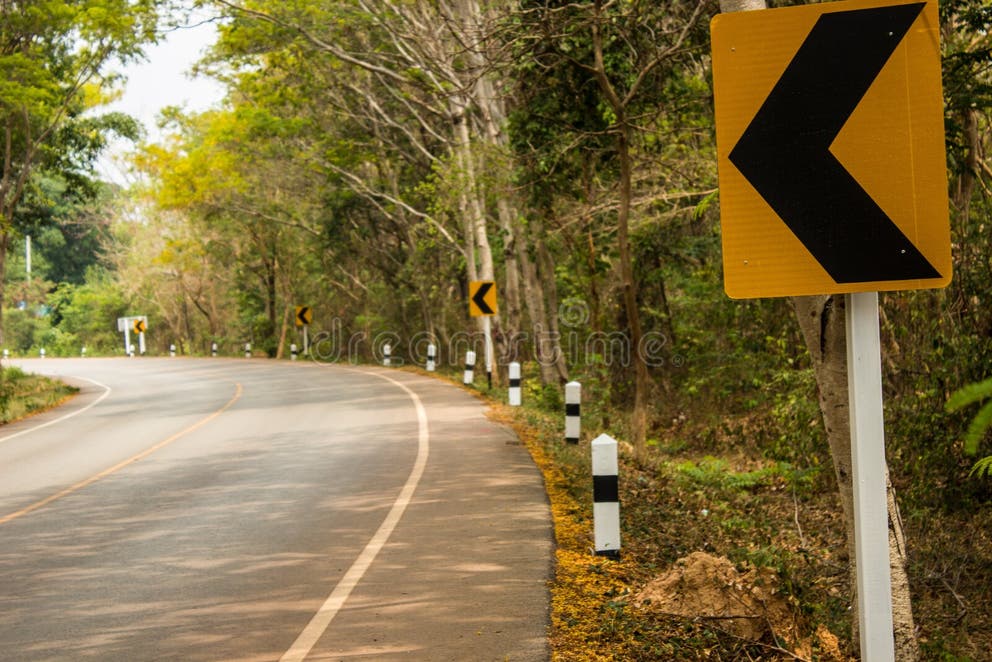Left bend. stock image. Image of rural, path, right, caution - 30340925
