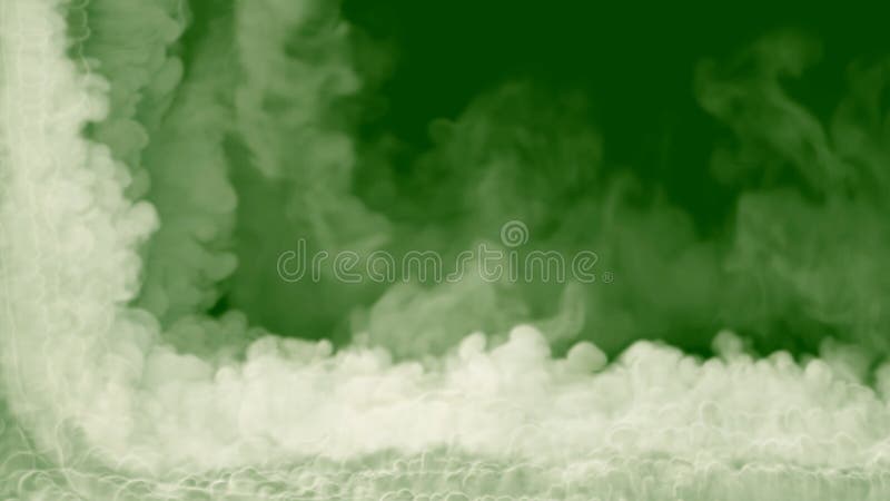 Left - Bottom Content Frame of White Smoke or Clouds on Green Screen ...