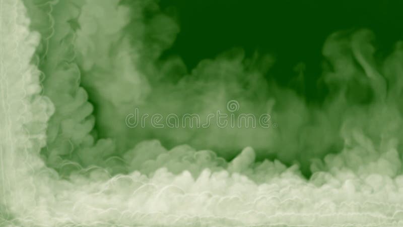 Left - Bottom Frame for Content of White Smoke or Clouds on Green ...