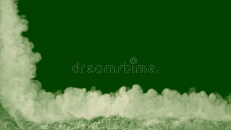 Left - Bottom Frame of White Smoke or Clouds on Chroma Key Screen ...